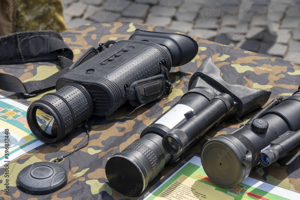 Night Vision Device. night optics.Thermal Imaging Camera Stock Photo ...