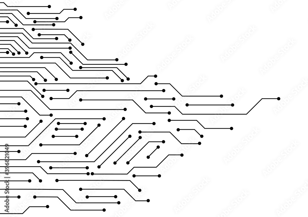 Vector : Electronic circuit on white background Stock Vector | Adobe Stock