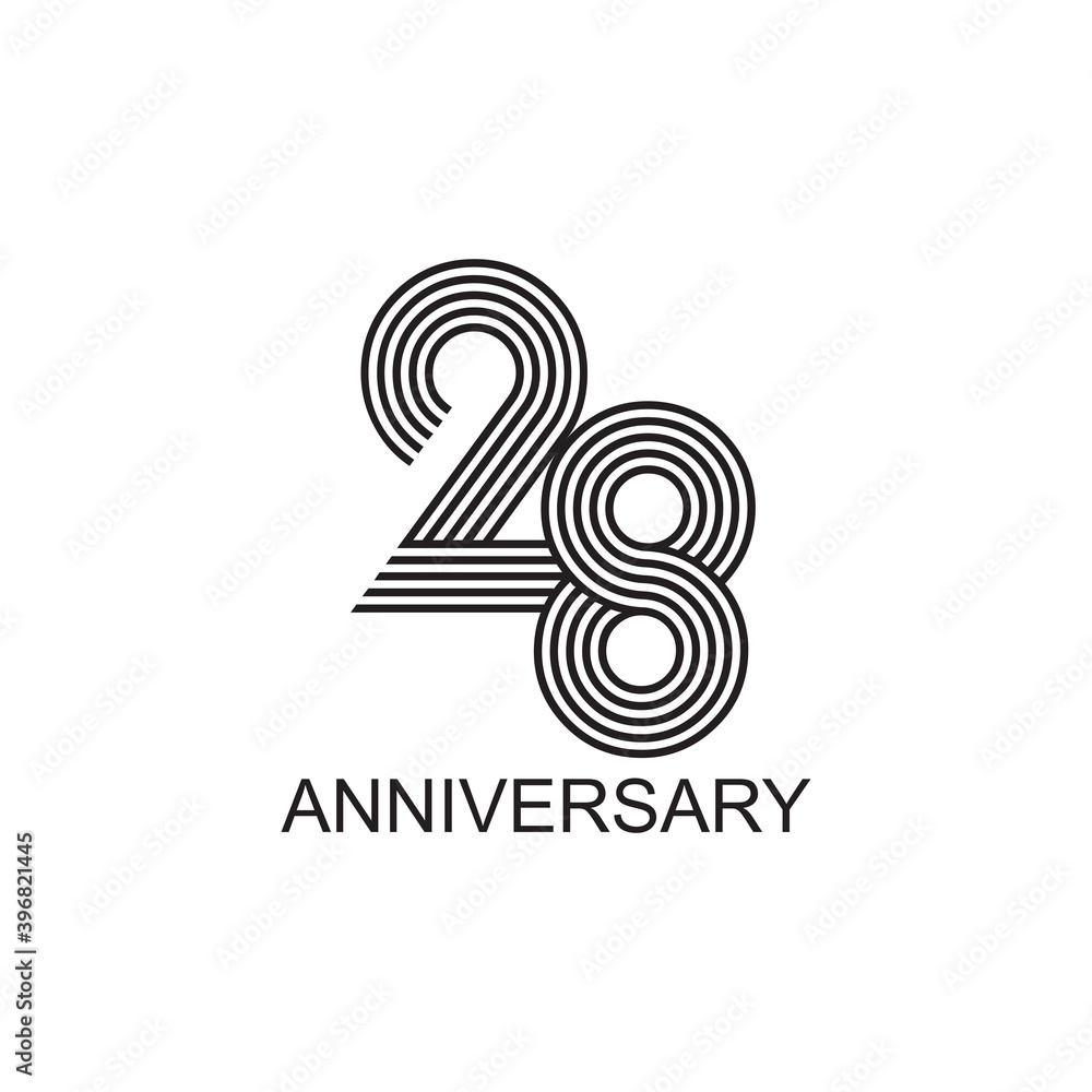 28th anniversary logo design template Stock Vector | Adobe Stock