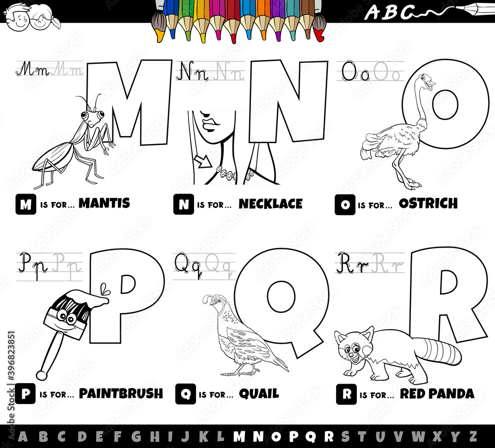 educational-cartoon-alphabet-letters-set-from-m-to-r-coloring-book-page