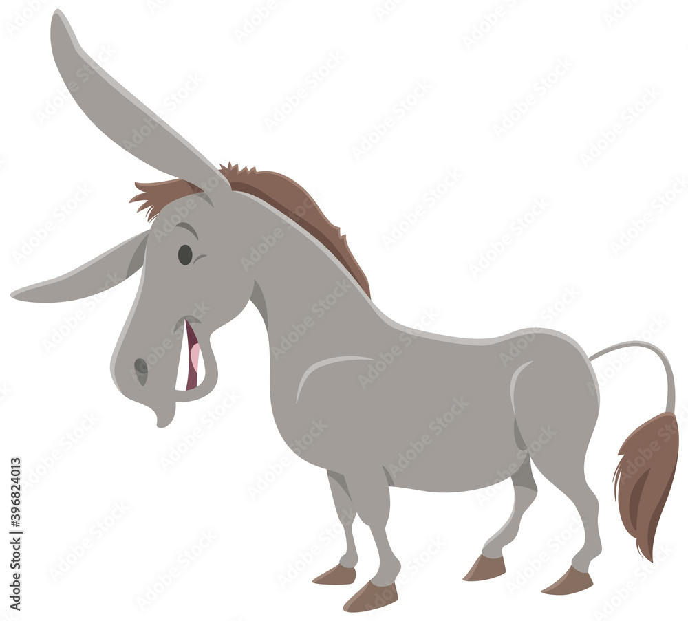 donkey cartoon farm animal character Stock Vector | Adobe Stock