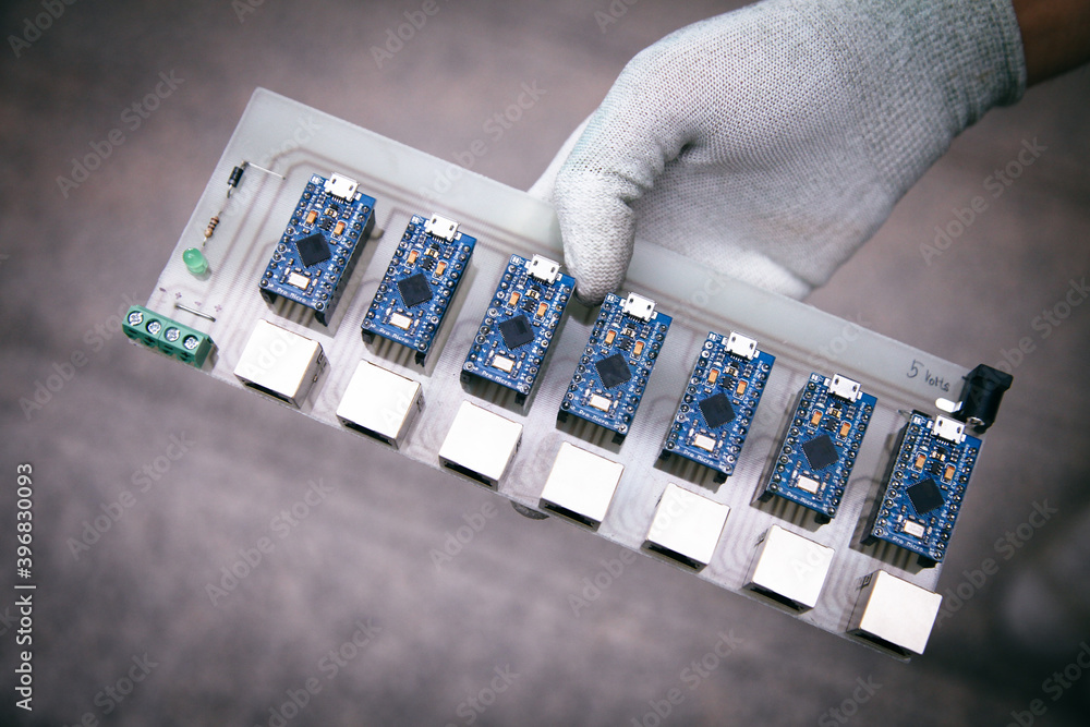 Lab Stem learning and implementation. Robotics labs. Circuit board for ...