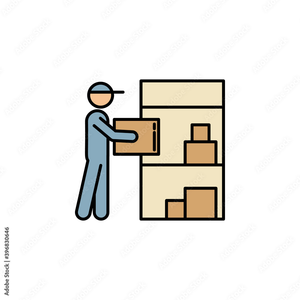 warehouse loader. Signs and symbols can be used for web, logo, mobile ...