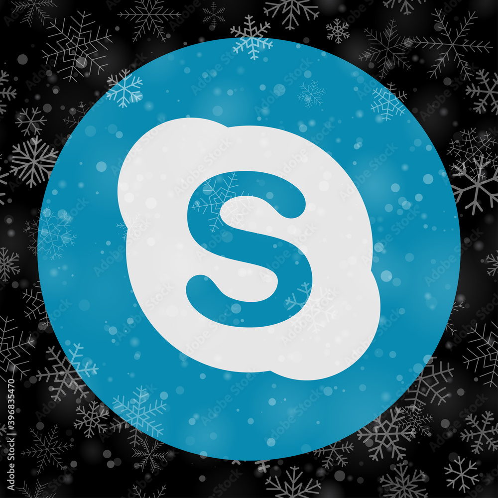 Black Skype Logo