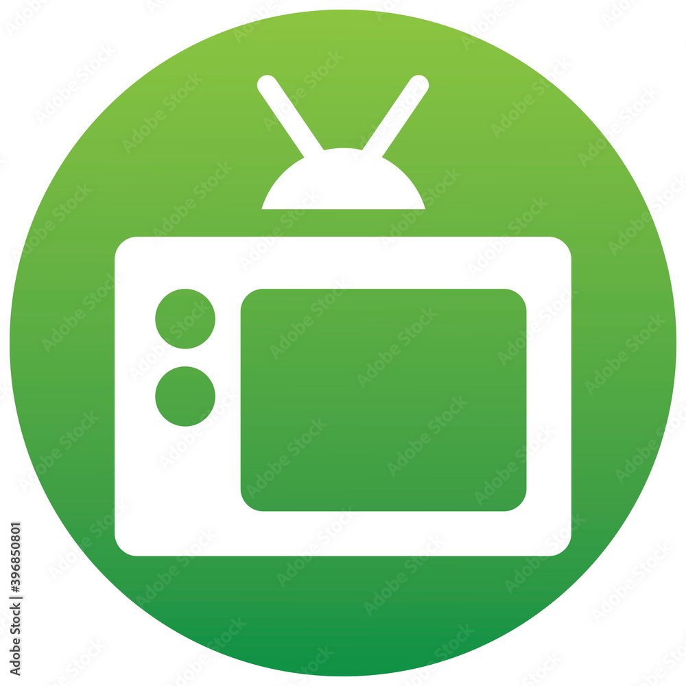 Vecteur Stock Tv Icon of a set in trendy flat style isolated on white ...