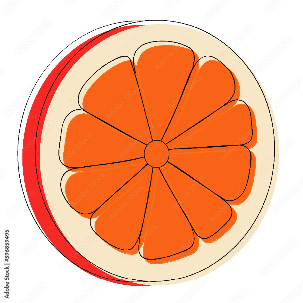 Ilustración vectorial de una mandarina - illustration of a tangerine ...