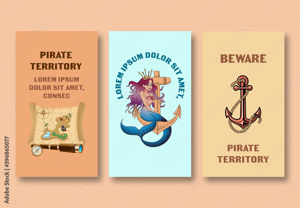Pirate Story Set Stock Template | Adobe Stock