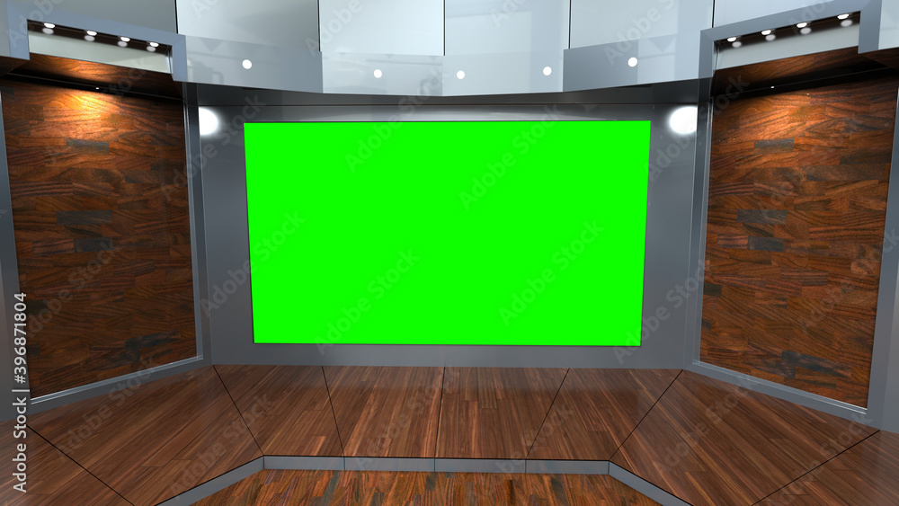 Backdrop For TV Shows .TV On Wall.3D Virtual News Studio Background, 3d ...