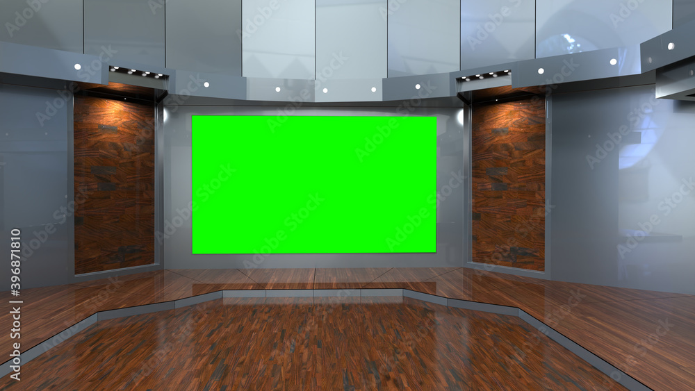 Backdrop For TV Shows .TV On Wall.3D Virtual News Studio Background, 3d ...