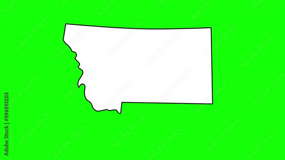 Montana State of USA with pointer in capital city Helena. Animated ...