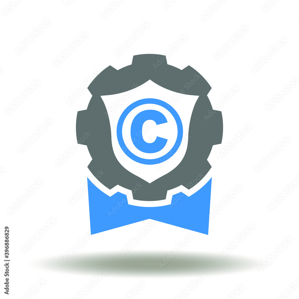 Seal ribbon shield letter С icon vector. Patent Copyright Protection ...