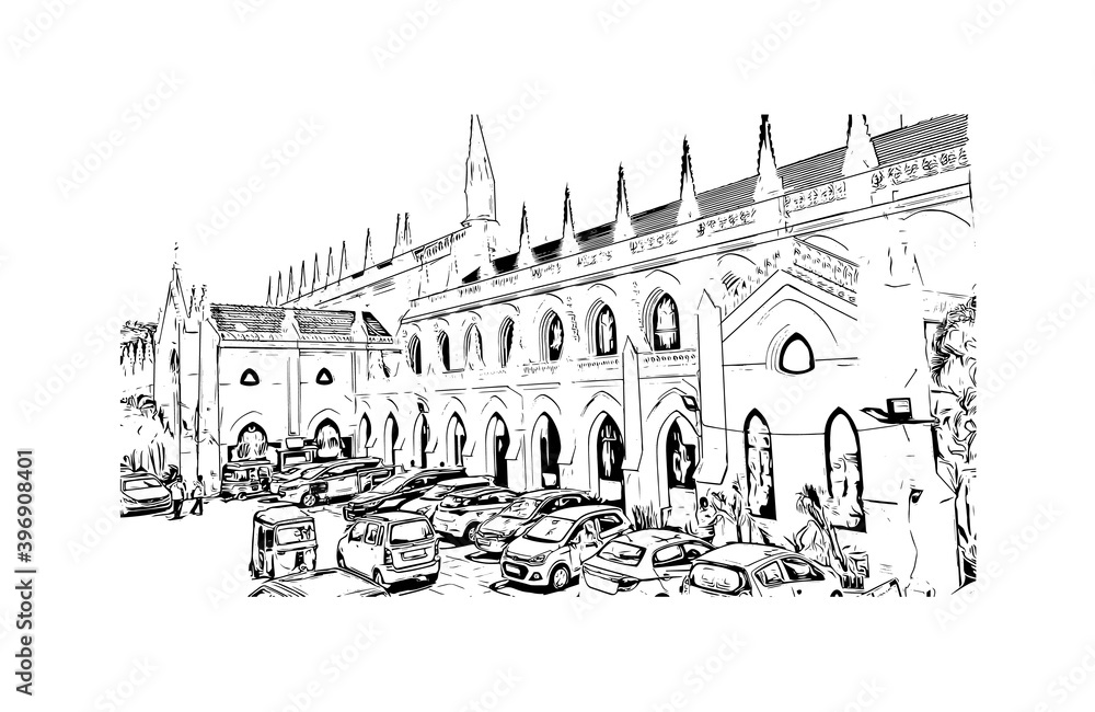 Building view with landmark of Chennai is the capital of the Indian ...