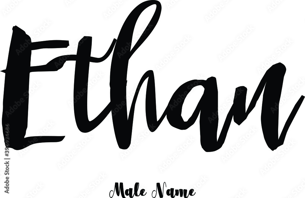 Ethan-Male Name Cursive Calligraphy Text on White Background Stock ...