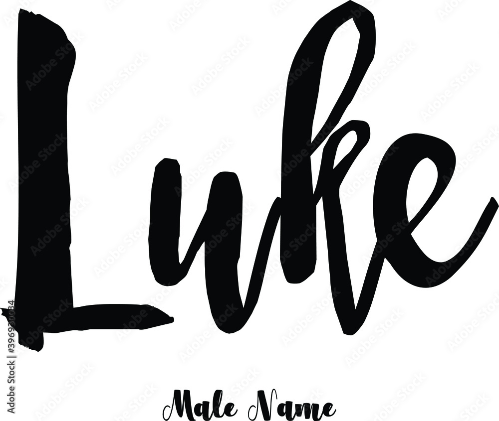 Luke Male Name Cursive Calligraphy Text on White Background Stock ...