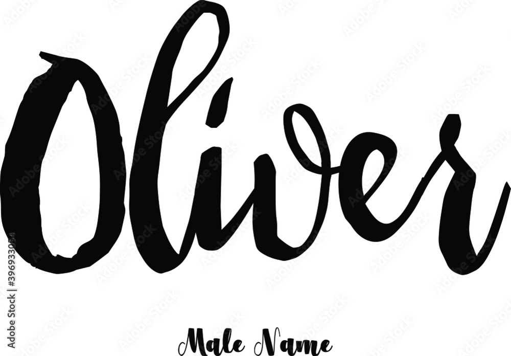 Oliver -Male Name Cursive Calligraphy Text on White Background Stock ...