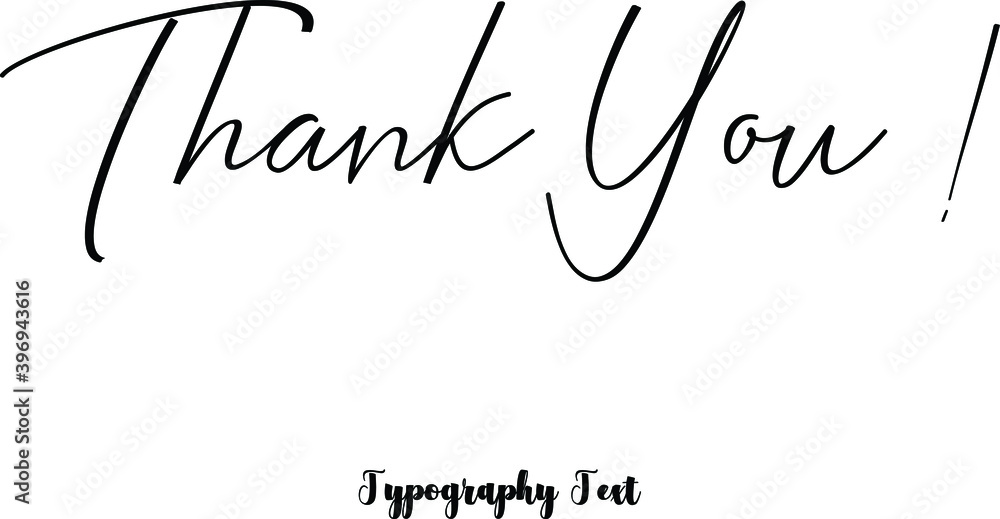 Thank You !. Typography Text On White Background Stock Vector | Adobe Stock