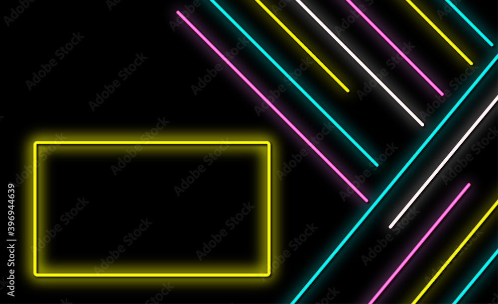 Modern neon background design with geometric shapes. Stock Vector ...