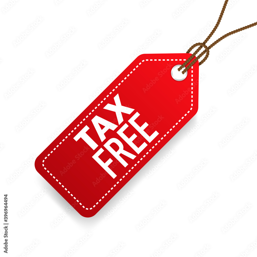 Tax free price tag. Red label. Vector illustration. Stock Vector ...
