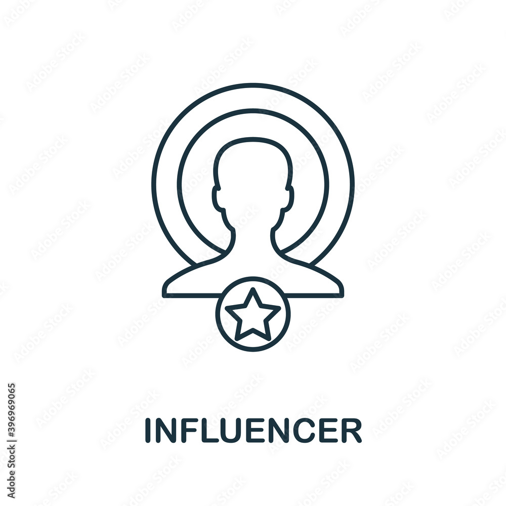 Influencer icon. Line style element from community management ...
