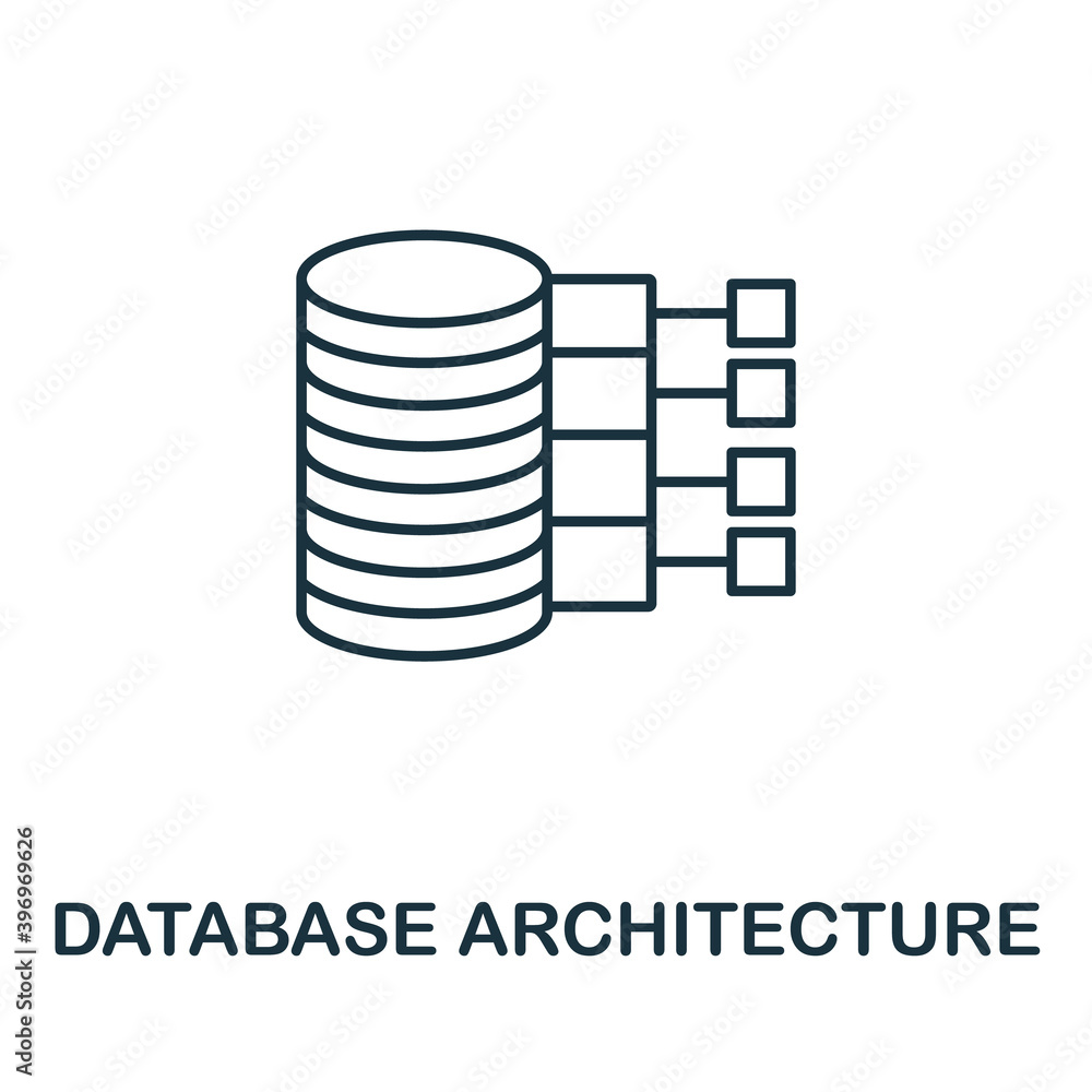 Database Architecture icon. Line style element from data organization ...