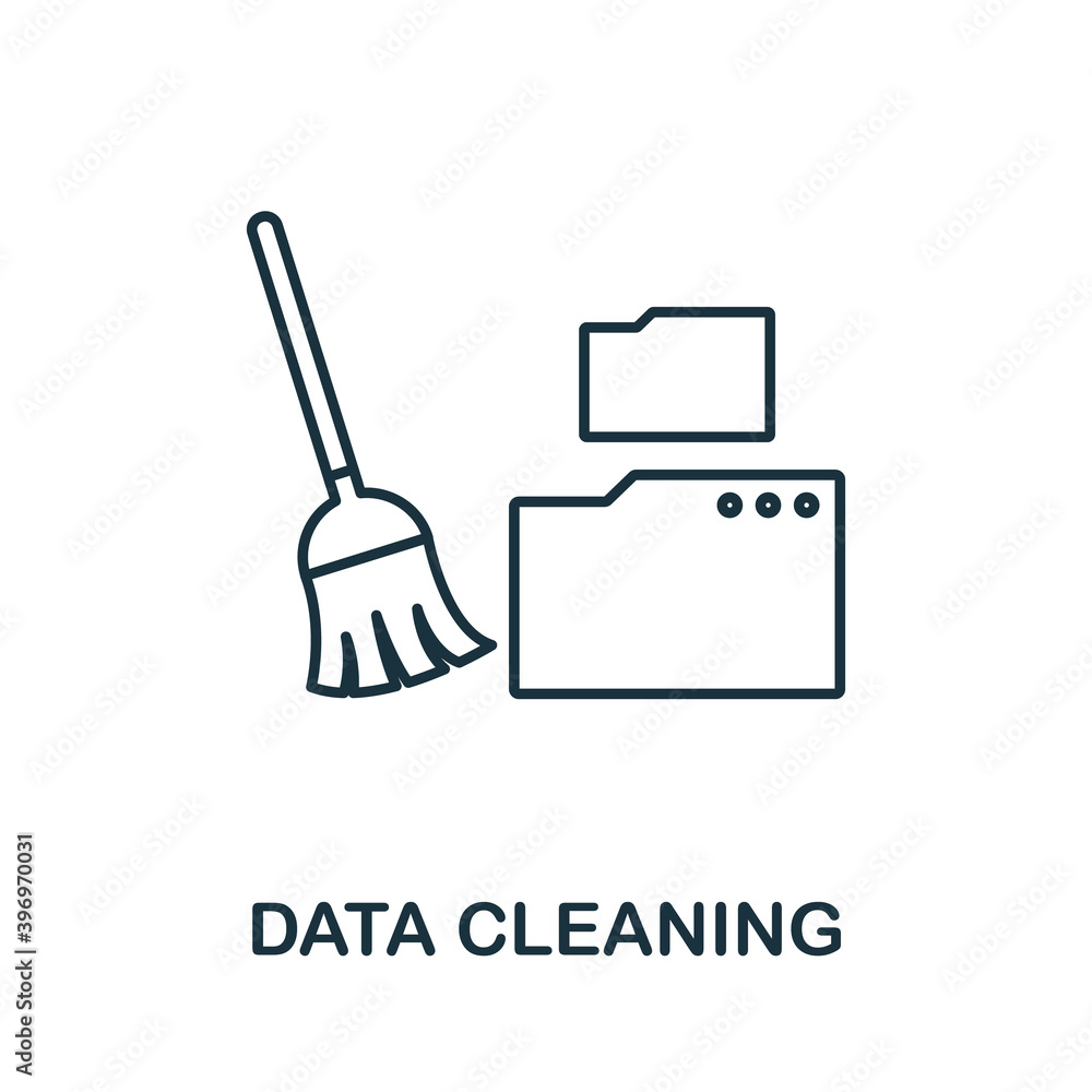 Data Cleaning icon. Line style element from data organization ...