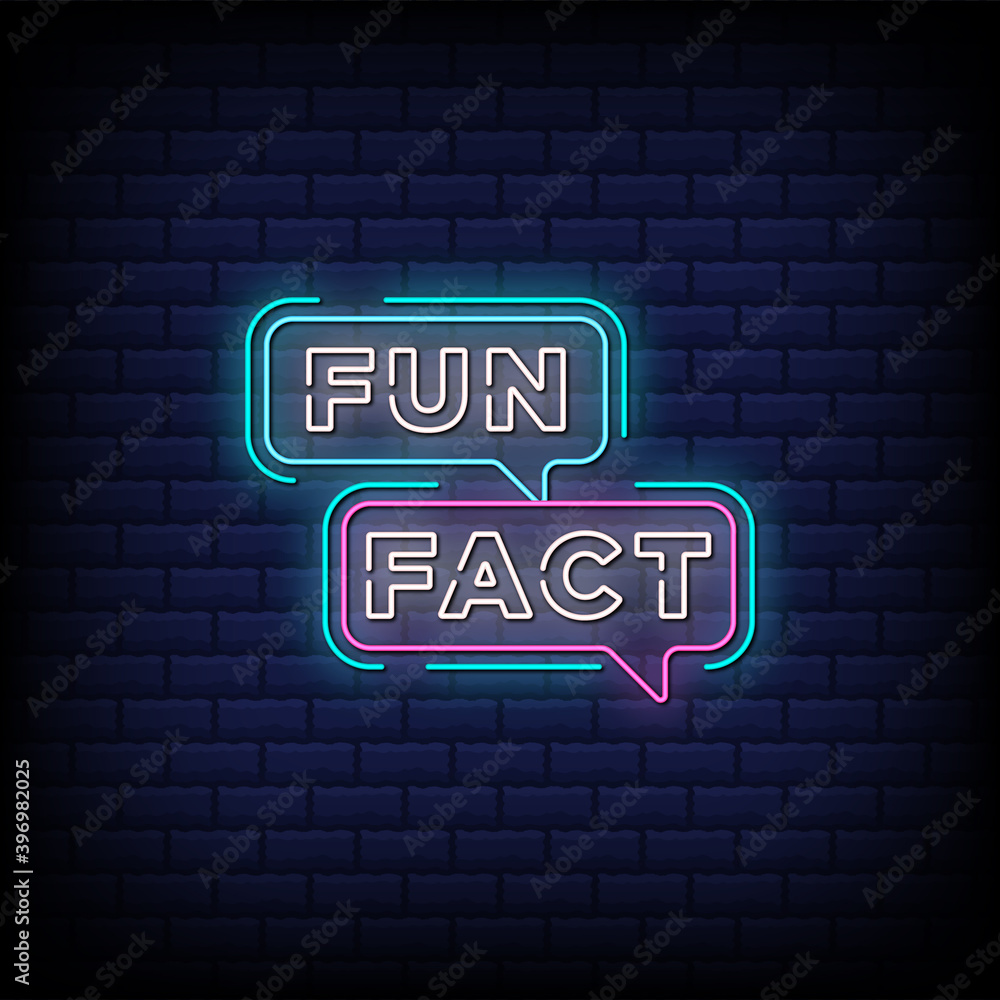 Fun fact neon signs style text design Stock Vector | Adobe Stock