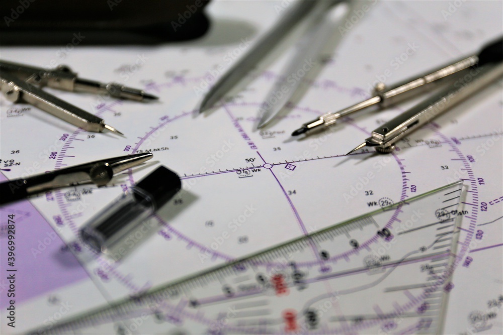 pen and map Stock Photo | Adobe Stock