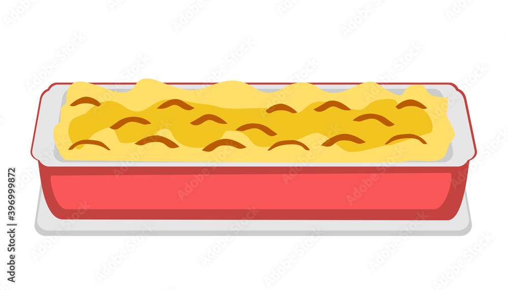 Isolated cooking pot of casserole. Illustration vector flat cartoon of ...