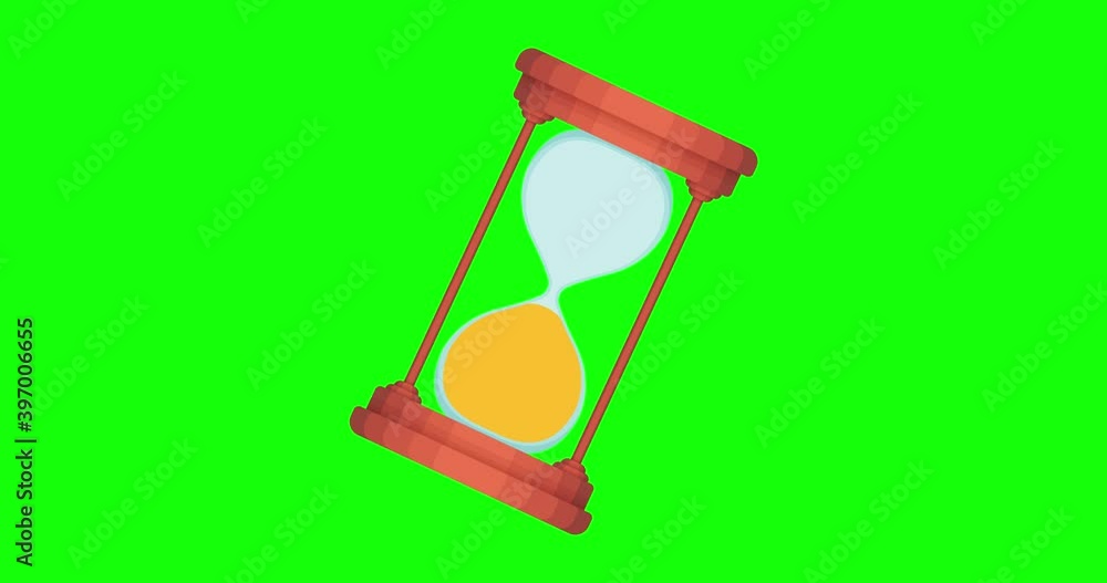 4K Looped animation, hourglass Turning Upside Down, measuring time on ...