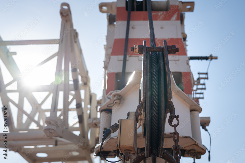 Wire rope sling and hoisting equipment part of lifting crane in heavy ...