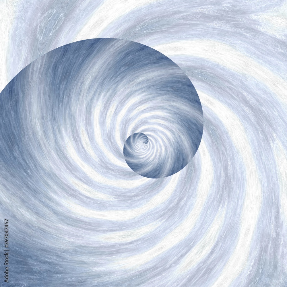 shades of pastel blue as intricate spiral used to generate variations ...