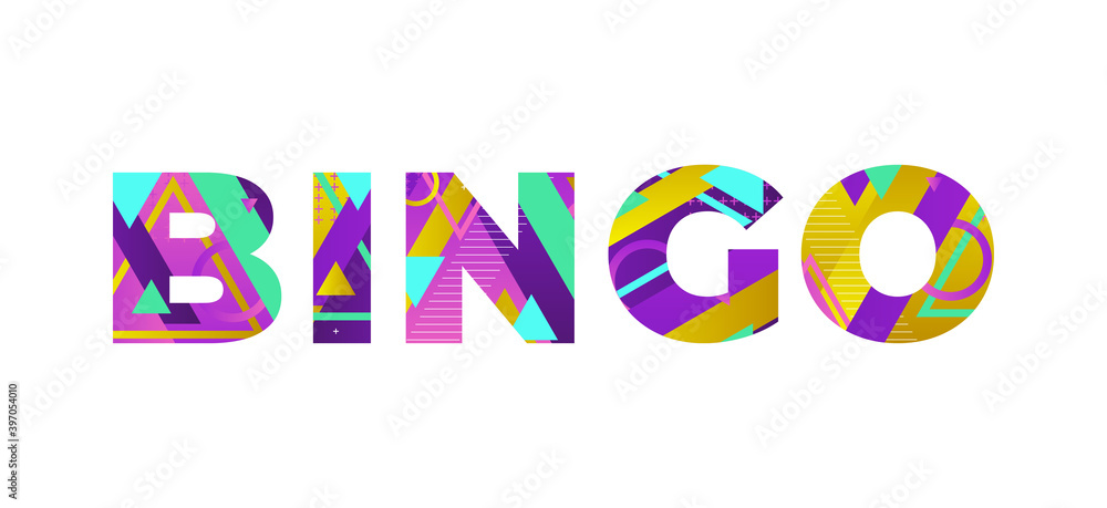 Bingo Concept Retro Colorful Word Art Illustration Stock Vector | Adobe ...