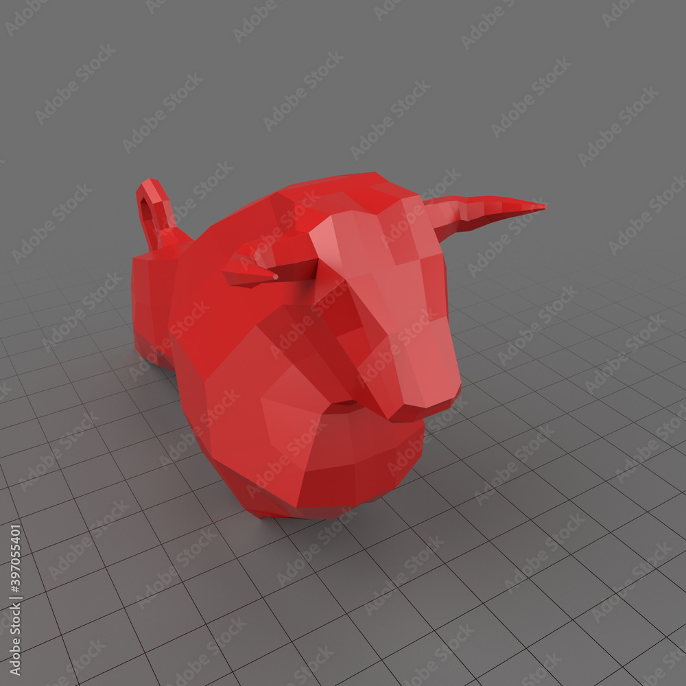 Stylized bull Stock 3D asset | Adobe Stock