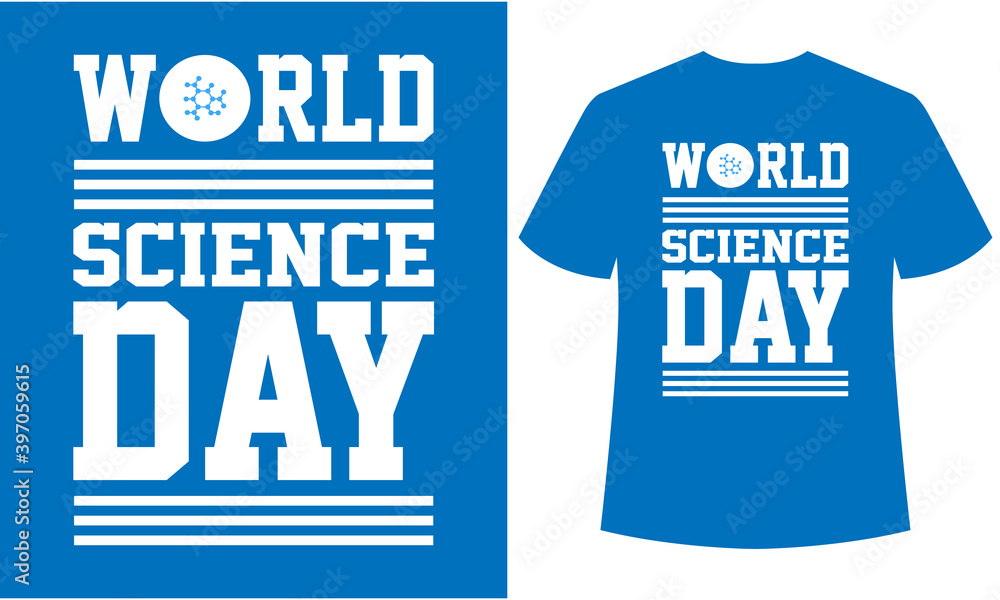 world science day typography t-shirt design,tshirt template,print ready ...