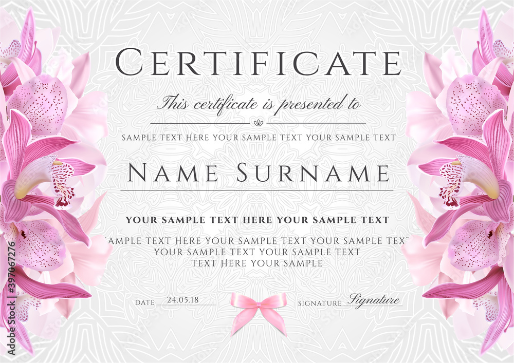 Blank Gift Certificate Template Pink