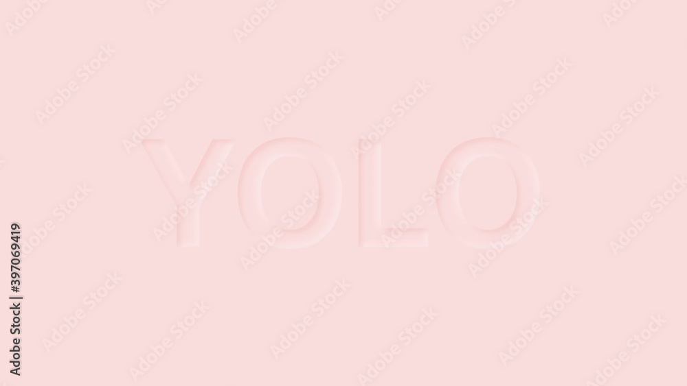 Word YOLO in pastel color. Trendy neumorphism loop animation. Text with ...