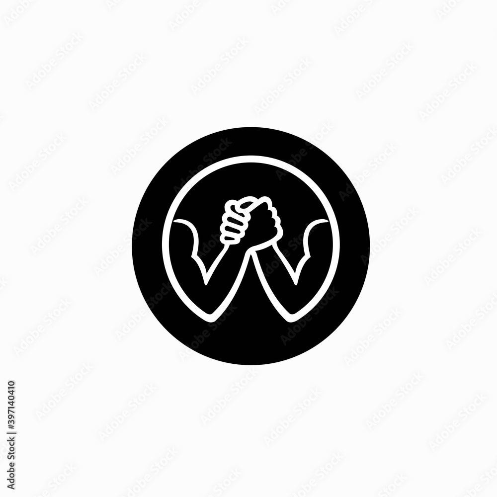 arm wrestle logo with circle concept Stock Vector | Adobe Stock