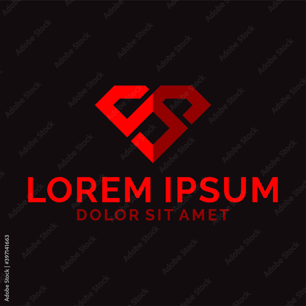 Initial letter SS logo template with geometric diamond shape ...