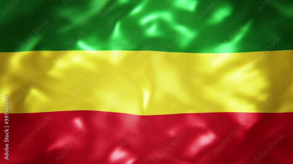 Realistic looping 3D animation of the Rastafarian flag rendered in UHD ...