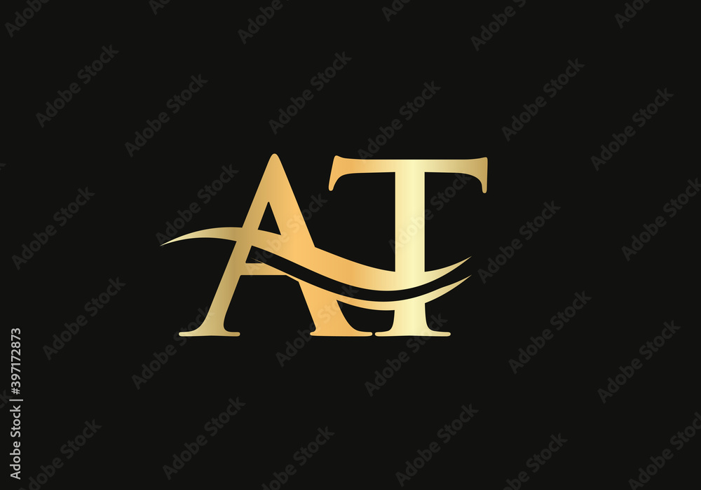 Initial AT logo design. Creative and Minimalist Letter AT Logo Design ...