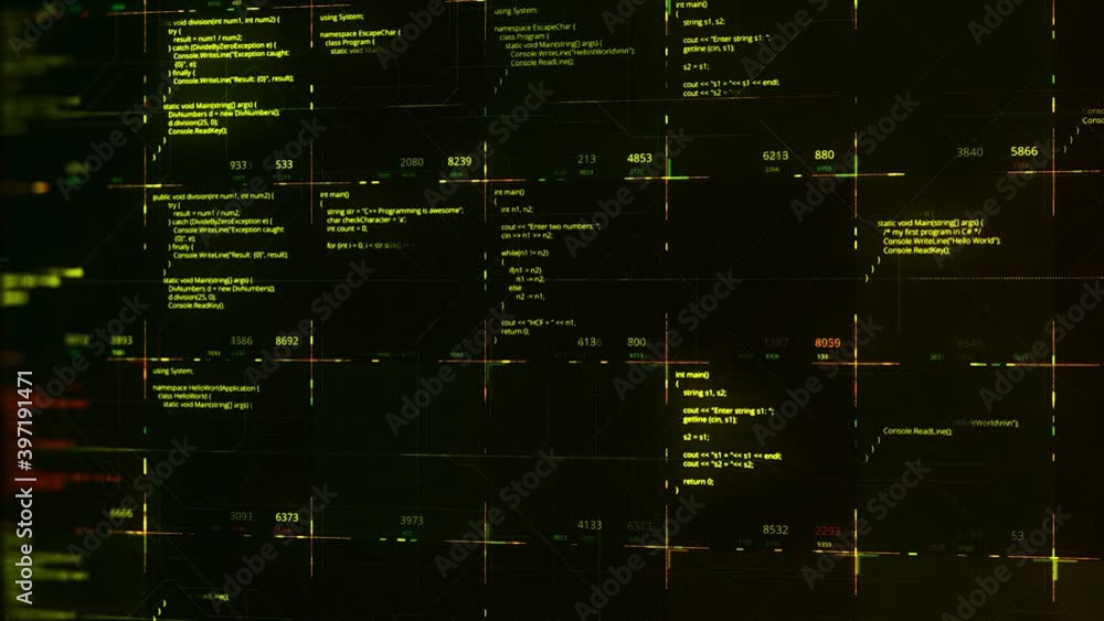 Hacker attack through network by writing a special code on a black ...