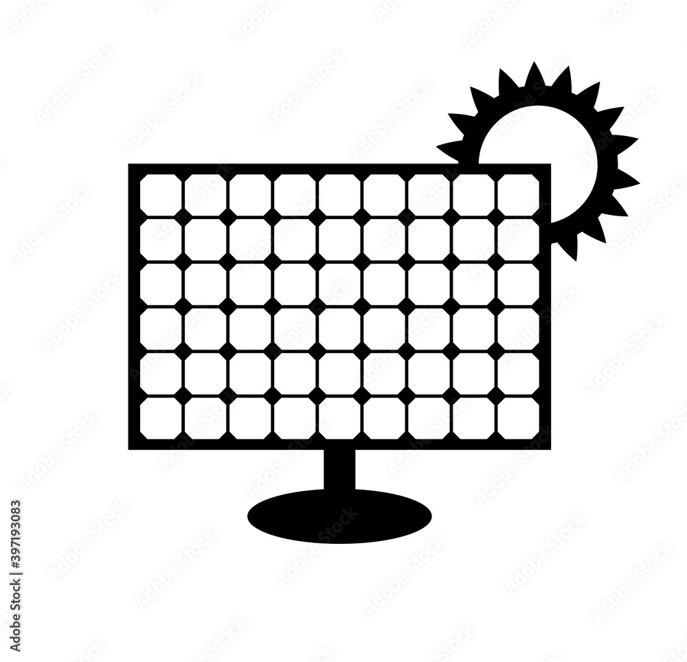 Solar panel icon isolated on white background. Vector symbol of ...