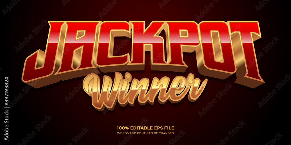 Jackpot winner text style effect Stock Vector | Adobe Stock