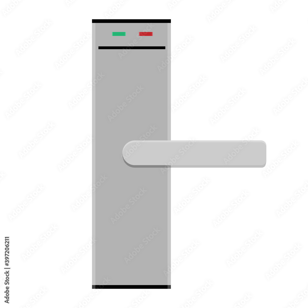 Smart card door key lock system in hotel isolated on white background ...