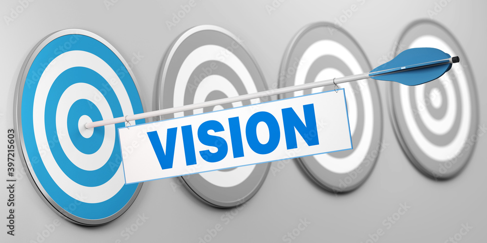 Vision auf Zielscheibe als Business Ziel Konzept Stock Illustration ...