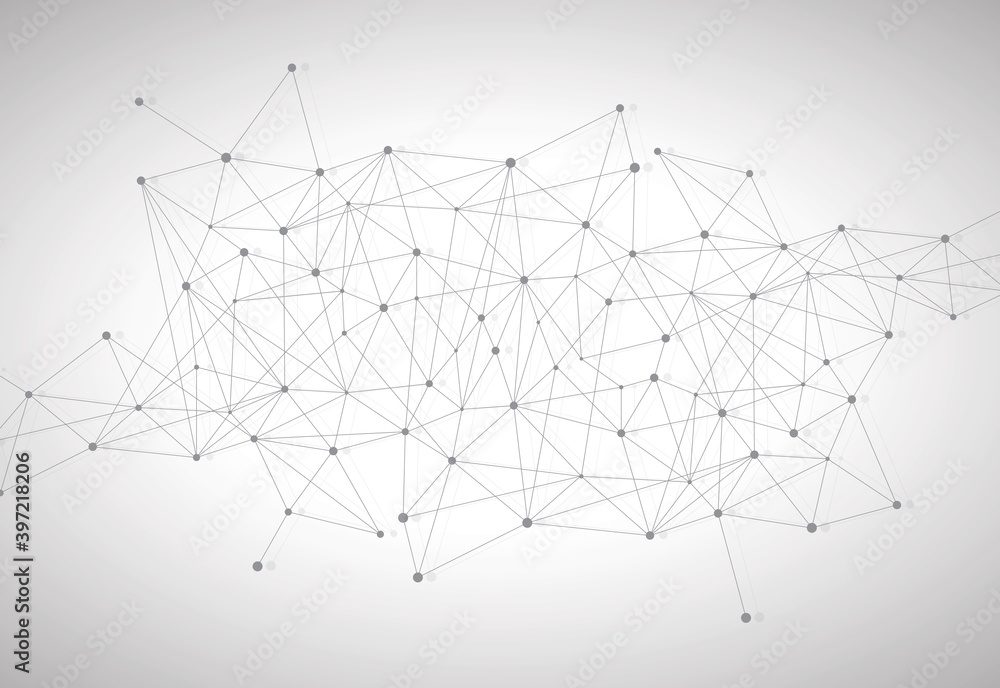 Network abstract connection isolated on white background. Network ...