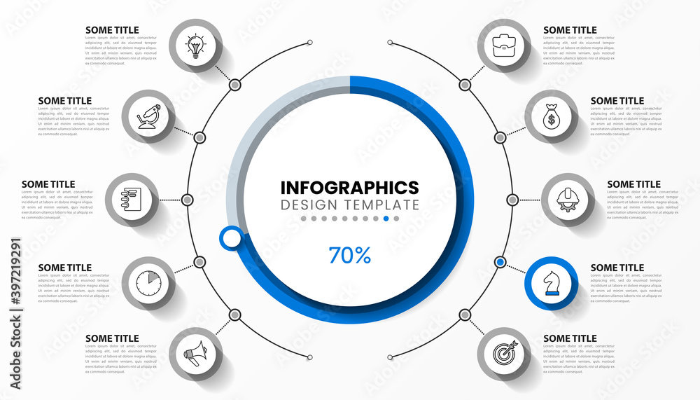 Infographic design template. Creative concept with 10 steps Stock ...