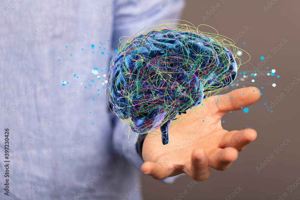 brain intelligence ai digtal 3d artificial intelligence Stock Photo ...