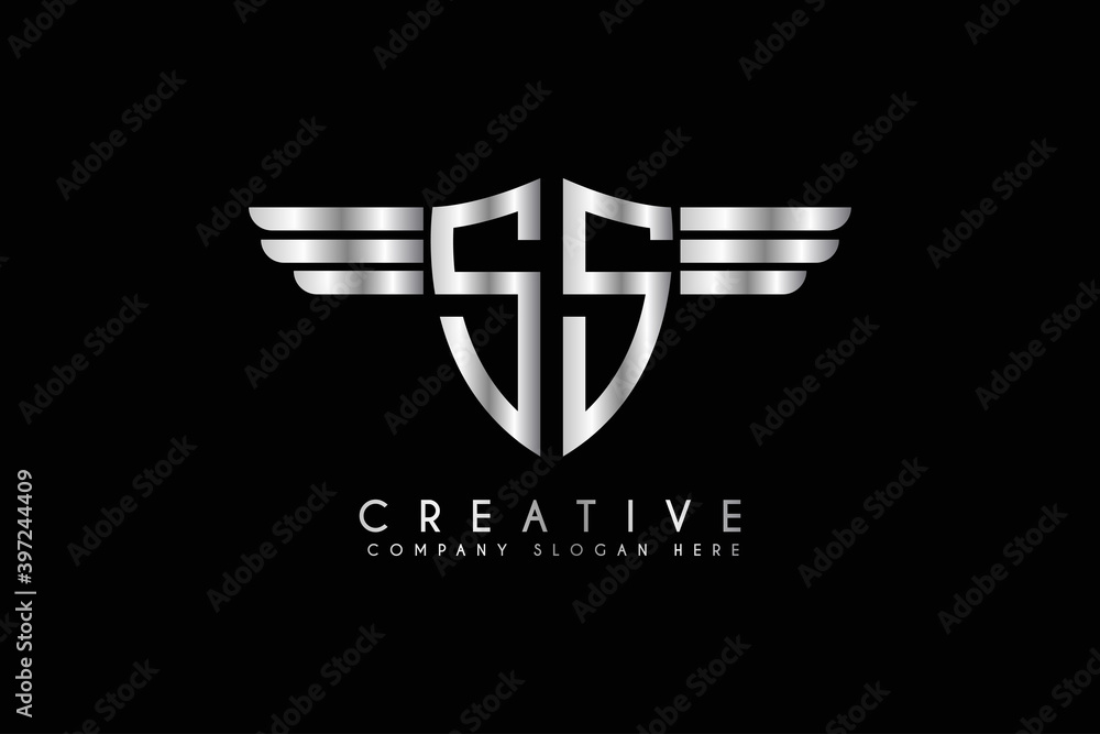 Initial S SS letter Logo design vector illustration. Letter SS icon ...