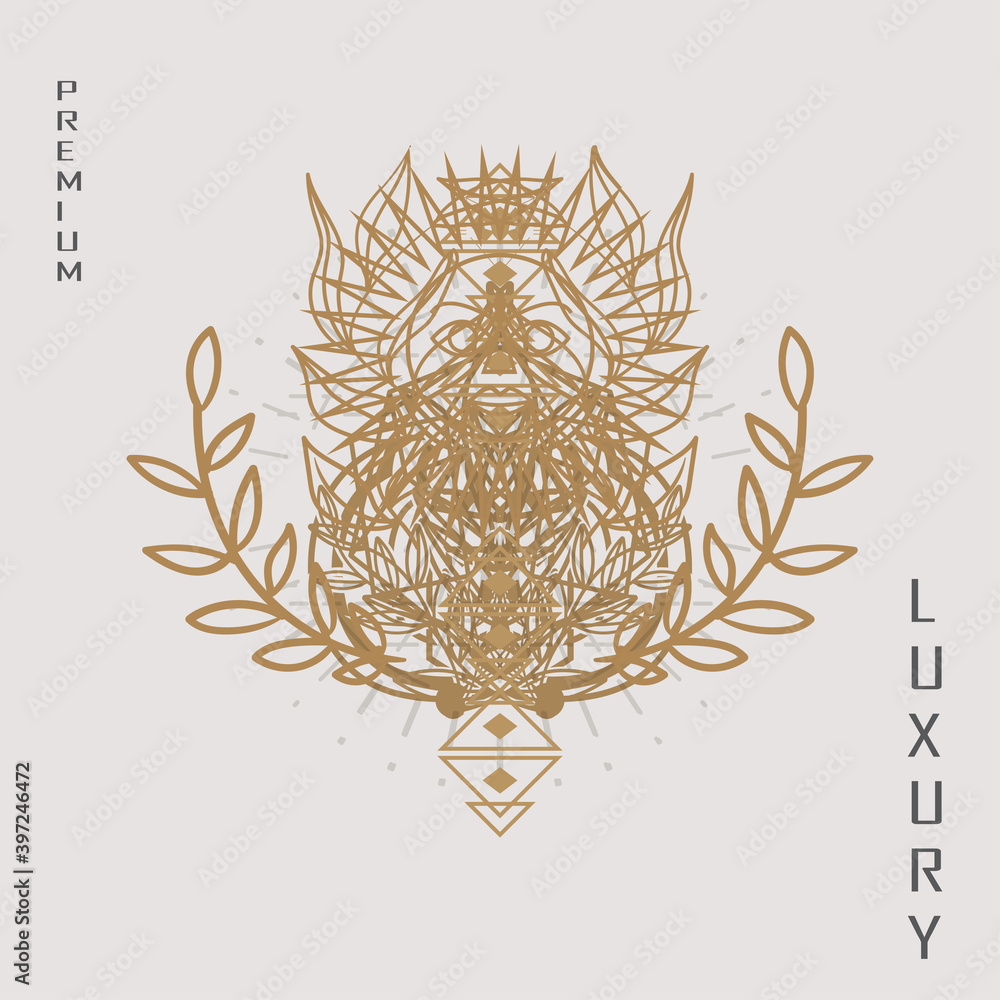 occult ethnic logos, amalgamation of sun gods, ornaments, and nature ...